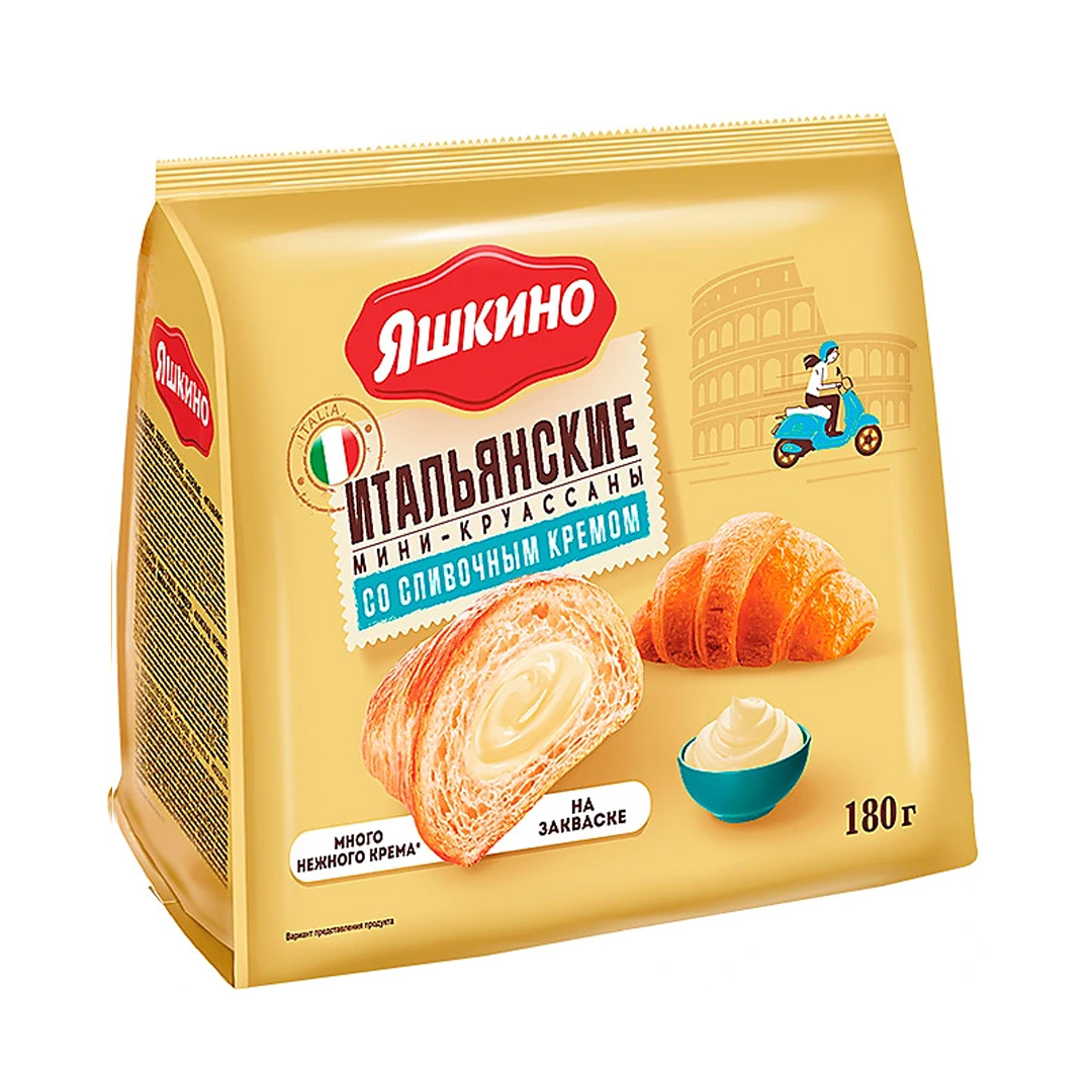 Купить Мини-круассаны Яшкино "Со сливочным кремом", 180 гр: в Алмате ...