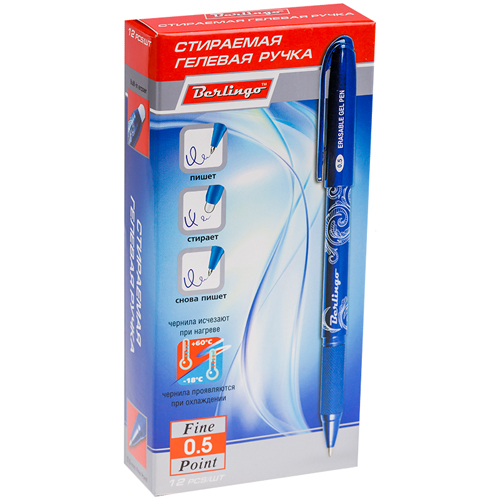 Купить Ручка гелевая стираемая Berlingo, 0,5 мм, синяя, цена за штуку ...