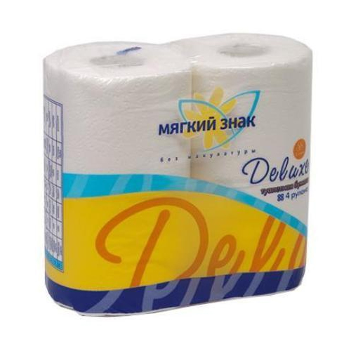 Купить Туалетная бумага рулонная Мягкий знак Deluxe, 18 метров, 4 ...